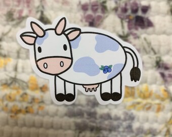 Blueberry Cow Sticker | Etsy
