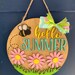 Hello Summer With Bee Door Sign - Etsy
