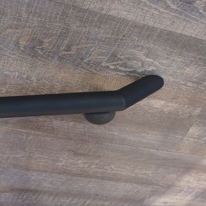 Round, Modern Wrought Iron Handrail, End Wall Mount Steel Hand Rail ...