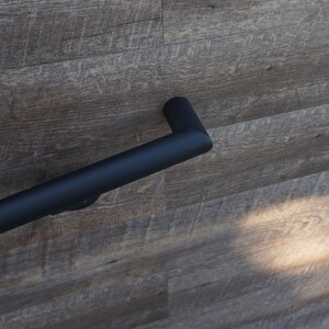 Round, Modern Wrought Iron Handrail, End Wall Mount Steel Hand Rail ...