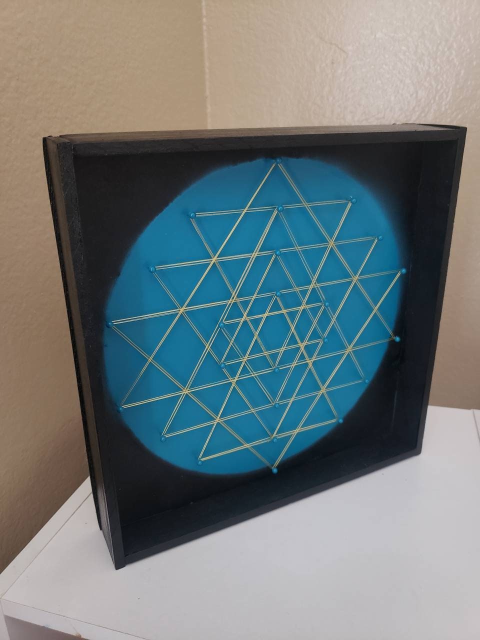 String Art Sri Yantra, Sacred Geometry String Art, Spiritual Decor ...