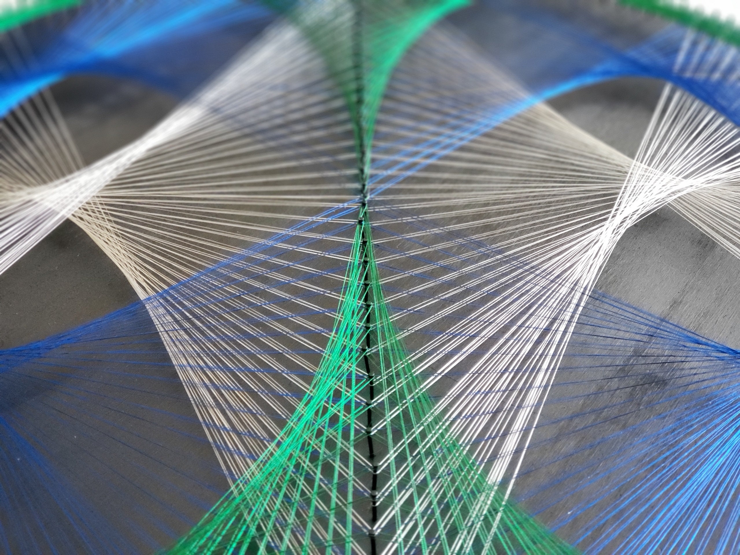 Futuristic String Art Wall Decor, Geometric Wall Hanging, Zen Art Decor ...