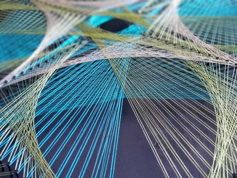 String Art Sacred Geometry Wall Hanging, Futuristic Large Zen Decor ...