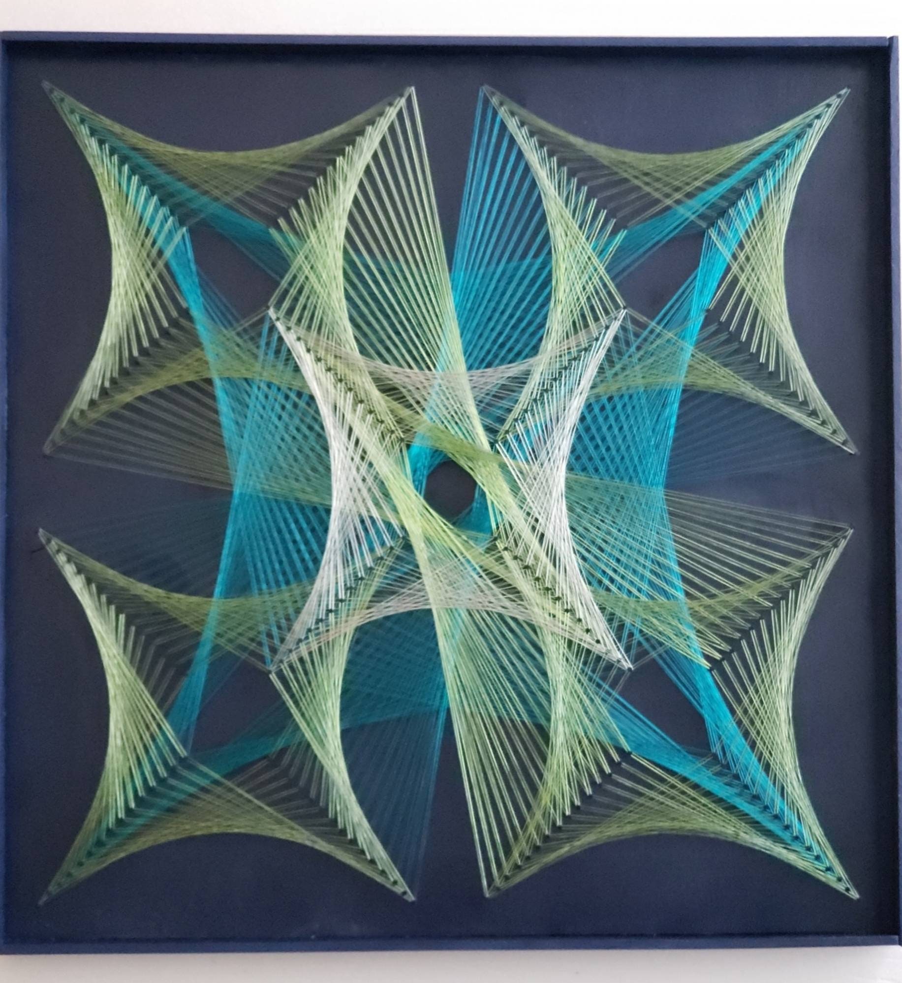 String Art Sacred Geometry Wall Hanging, Futuristic Large Zen Decor ...