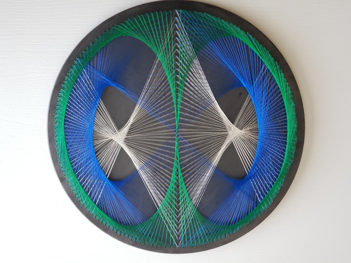 Futuristic String Art Wall Decor, Geometric Wall Hanging, Zen Art Decor ...
