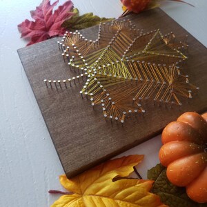 String Art Wall Hanging, Maple Leaf String Art, Copper Decor, Everyday ...