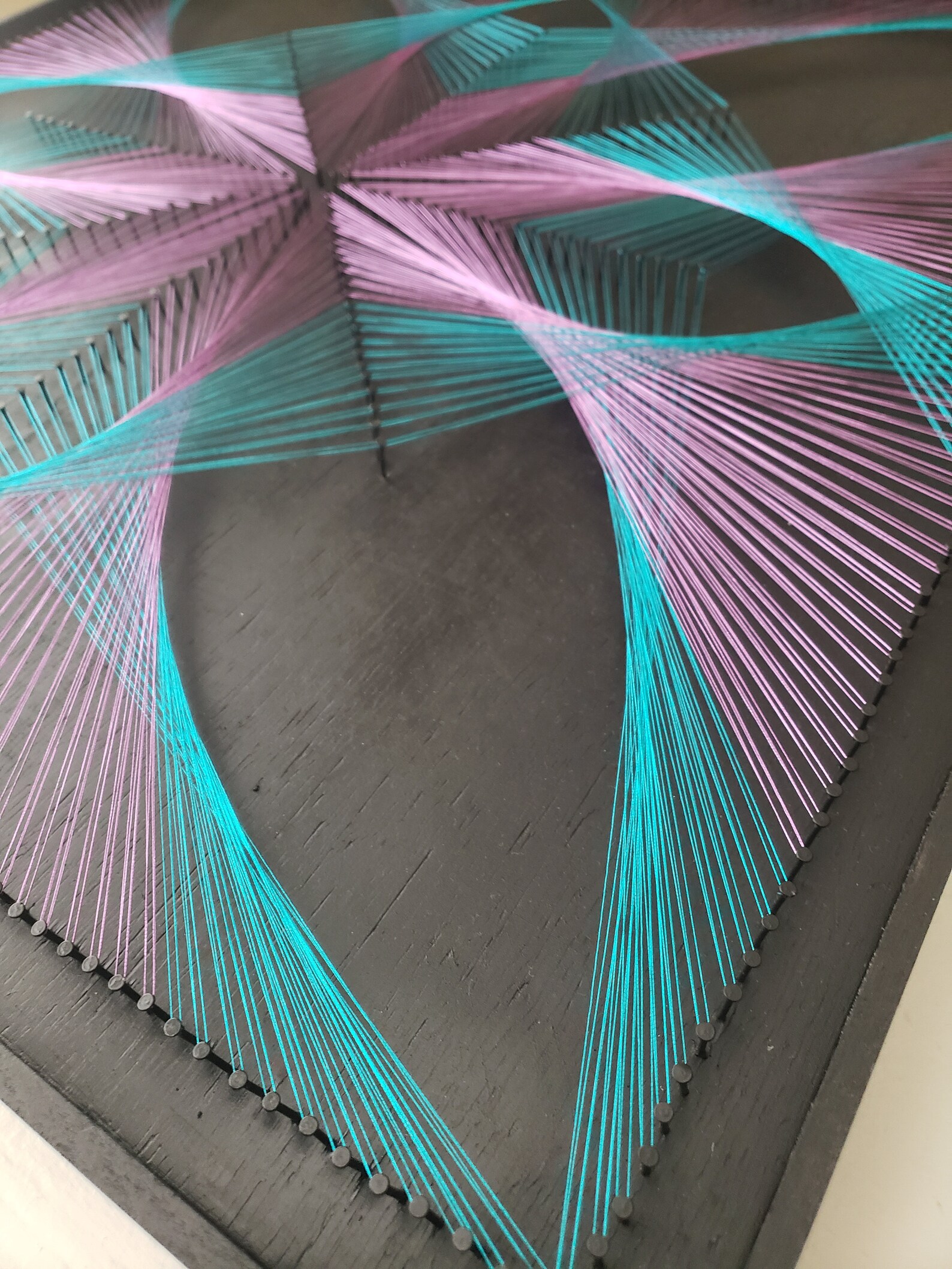 String Art Wall Hanging, Flower Living Room Decor, Boho Chic, Sacred ...