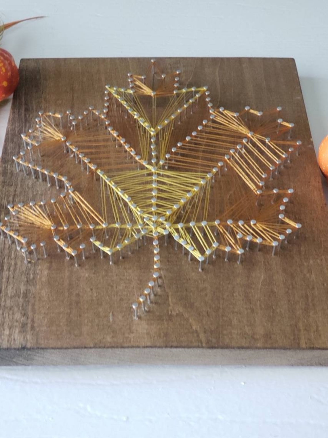 String Art Wall Hanging, Maple Leaf String Art, Copper Decor, Everyday ...