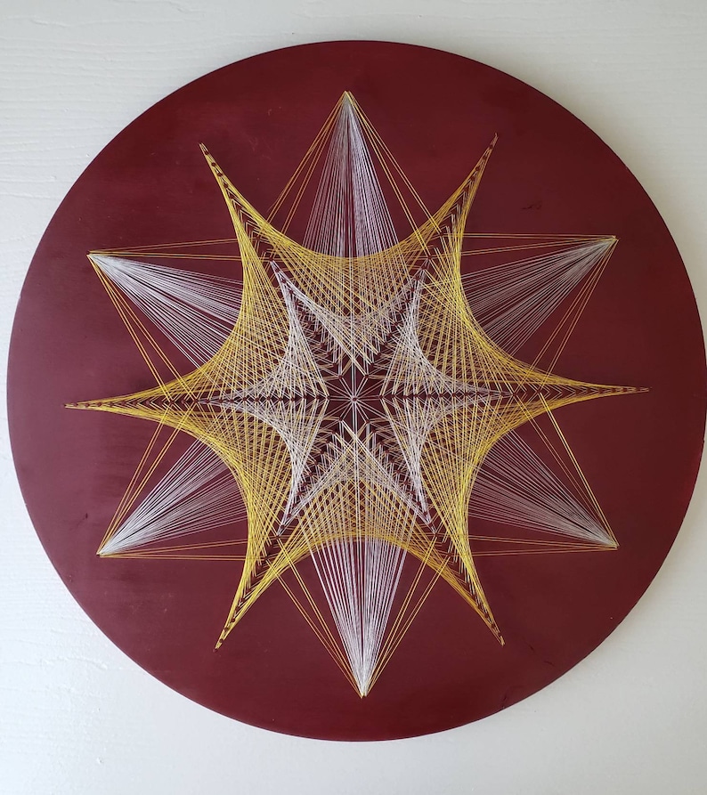 Star String Art Wall Hanging, Sacred Geometry Decor, Zen Mandala Wall ...