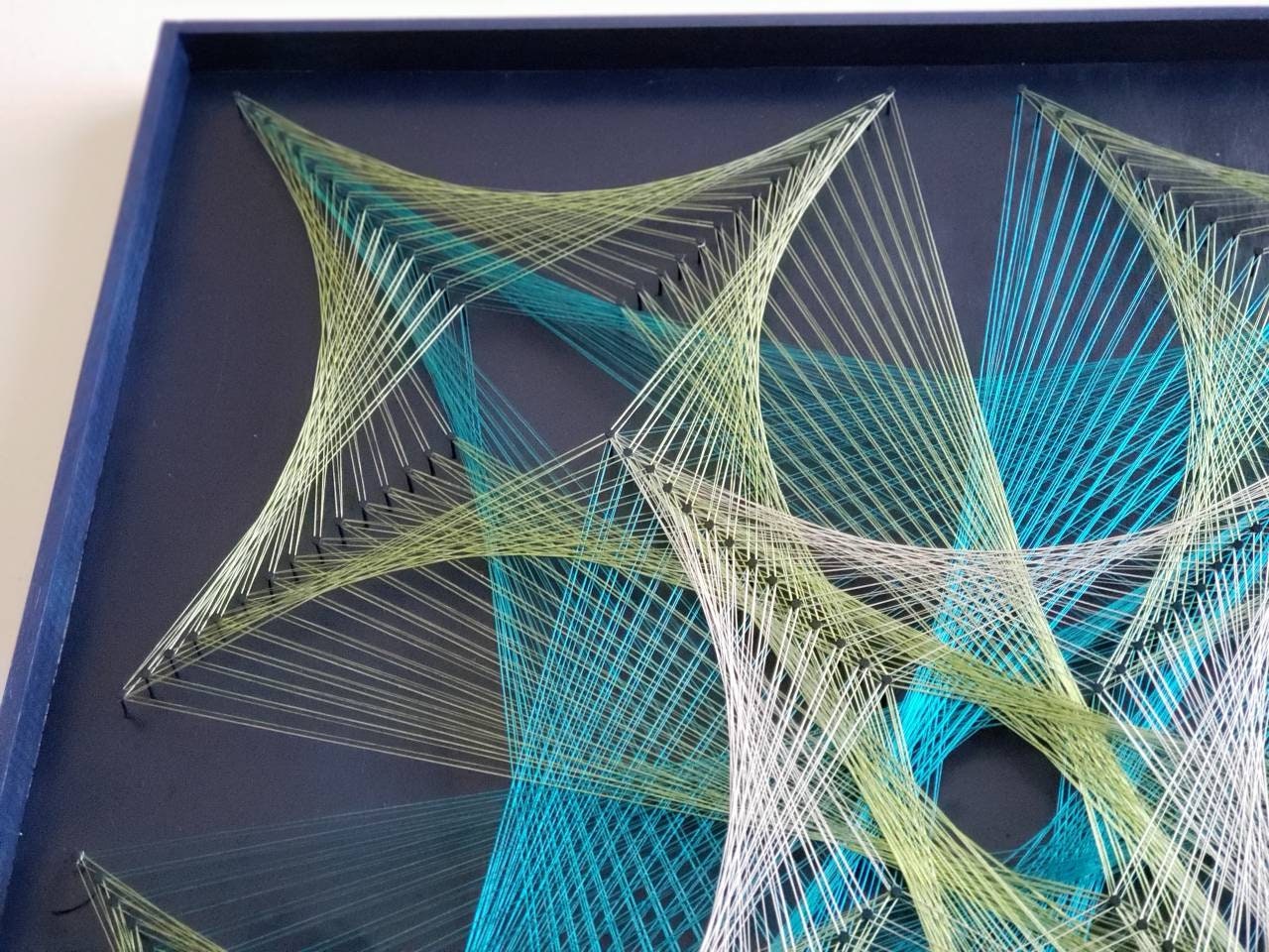 String Art Sacred Geometry Wall Hanging, Futuristic Large Zen Decor ...