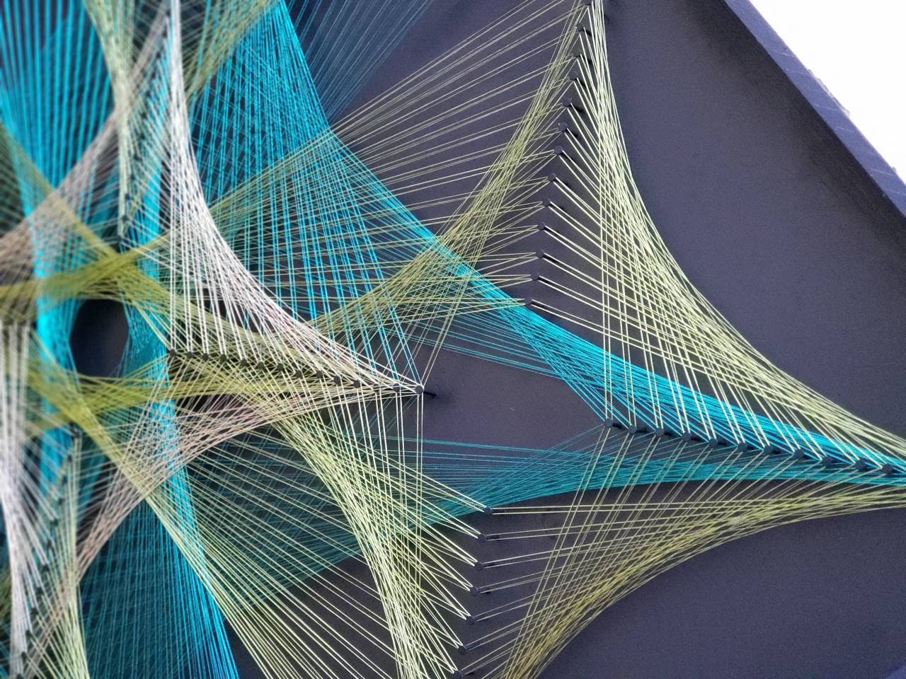 String Art Sacred Geometry Wall Hanging, Futuristic Large Zen Decor ...