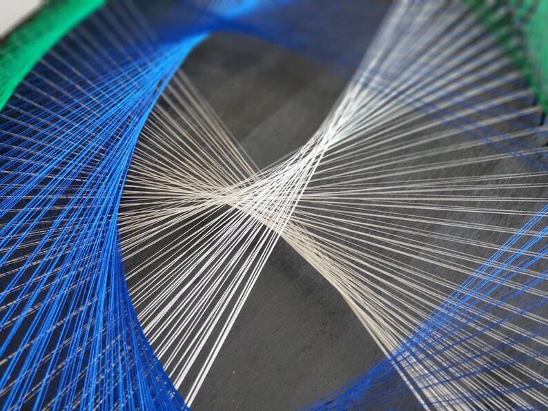 Futuristic String Art Wall Decor, Geometric Wall Hanging, Zen Art Decor ...