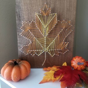 String Art Wall Hanging, Maple Leaf String Art, Copper Decor, Everyday Wall Hanging, Leaf Wall ...