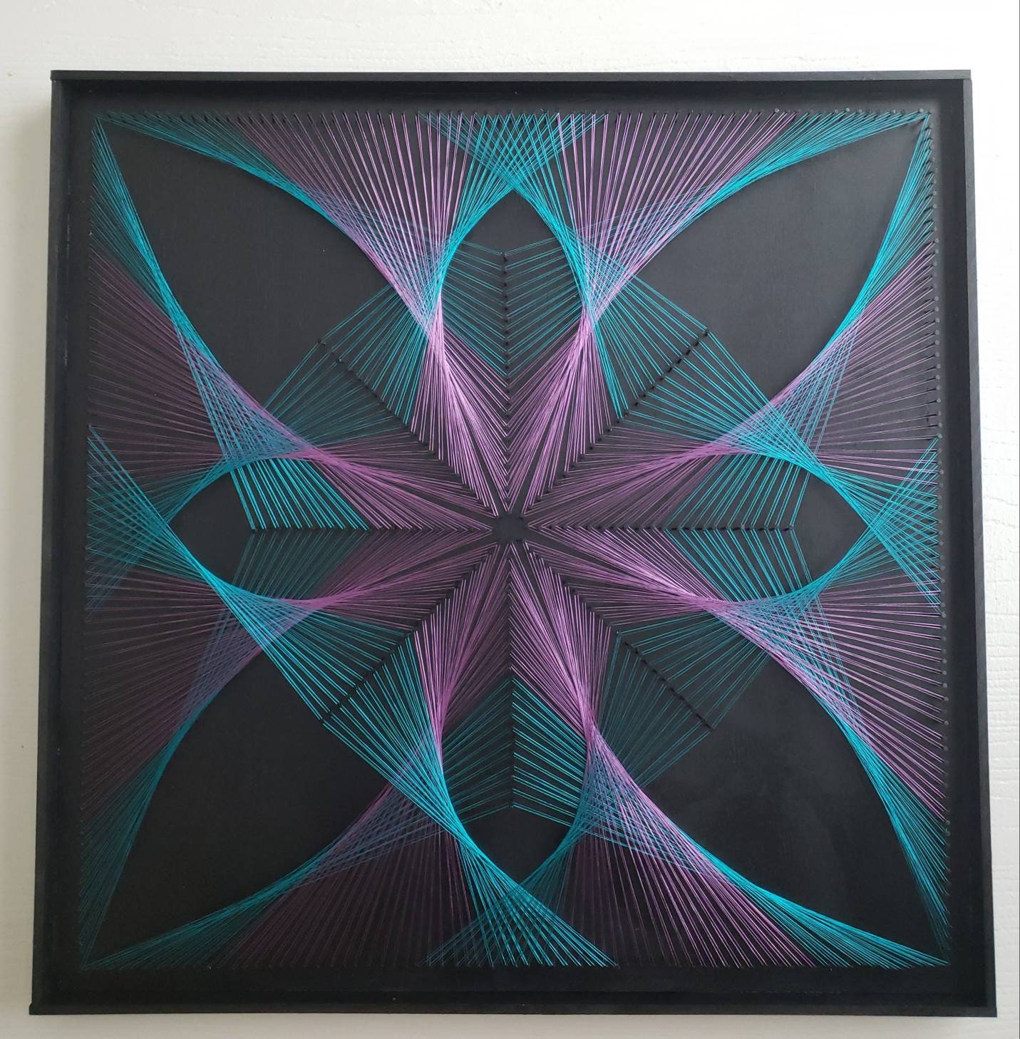 String Art Wall Hanging, Flower Living Room Decor, Boho Chic, Sacred ...