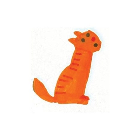 Orange Cat Print - Etsy