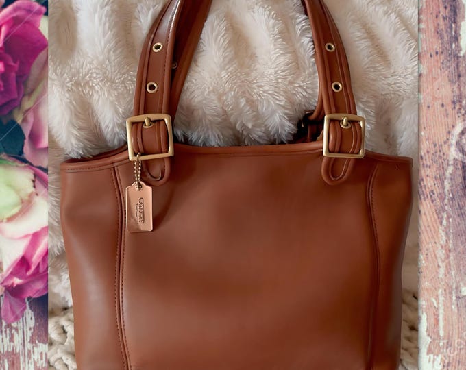 Vintage Coach British Tan Double Handle Tote 9086 - Etsy