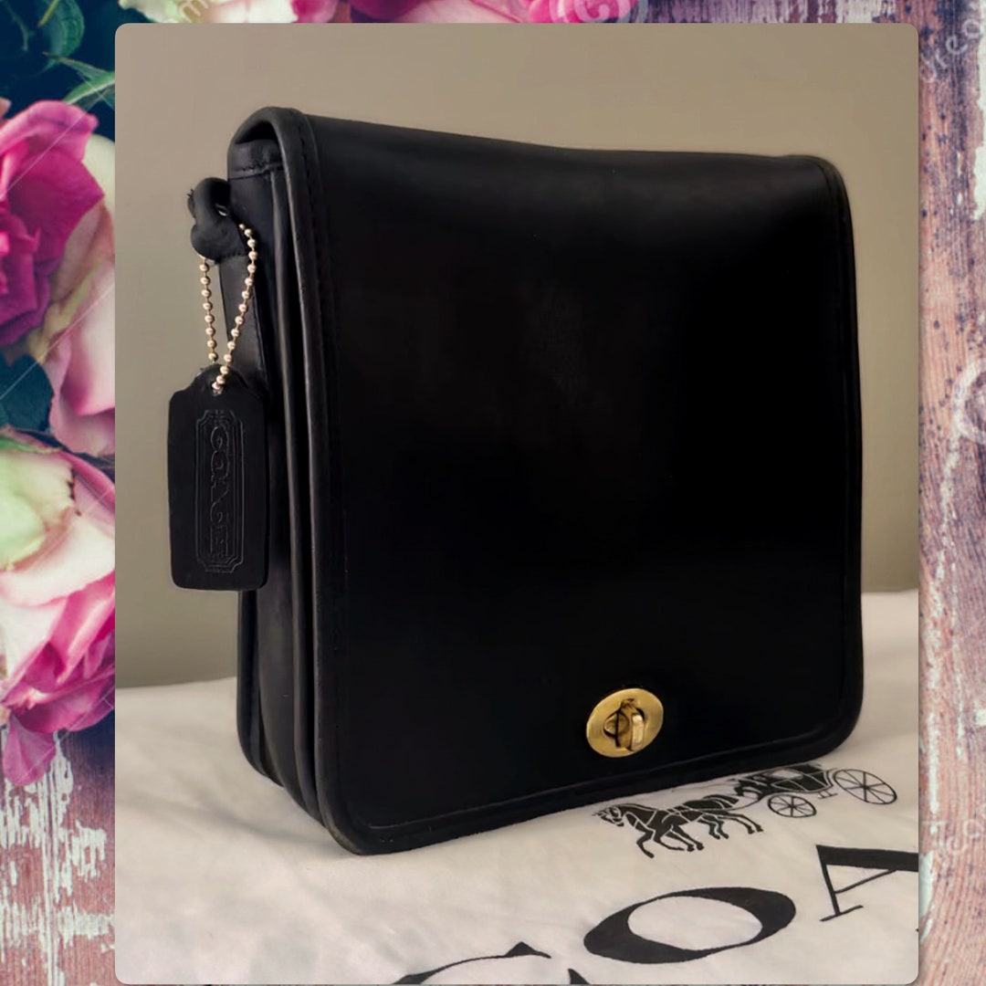 Coach Vintage Black Compact Pouch Crossbody Bag 9620 - Etsy