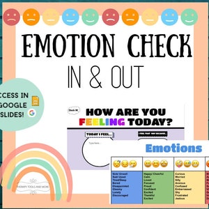 Daily Emotion Check in With Students, Google Slides Template, School ...