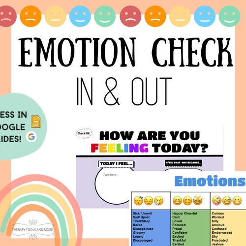 Daily Emotion Check in With Students Google Slides Template - Etsy