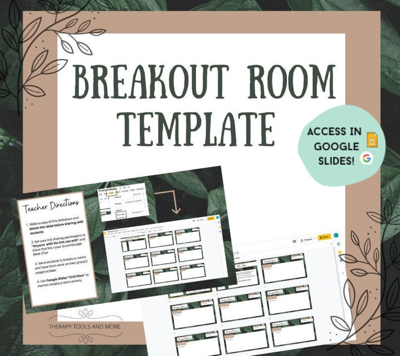 Breakout Room Template | Virtual Classroom | Google Slides | Distance ...