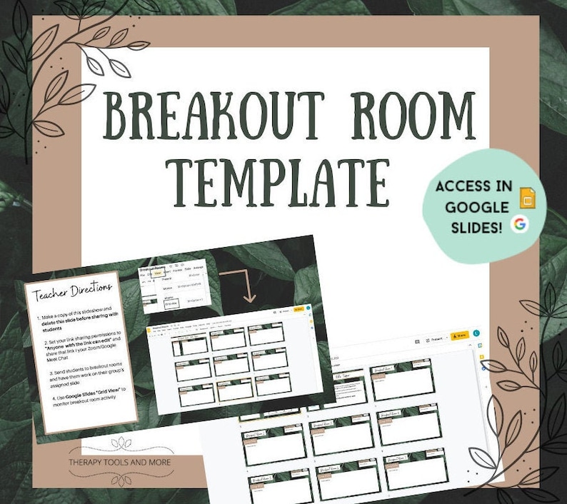 Breakout Room Template | Virtual Classroom | Google Slides | Distance ...