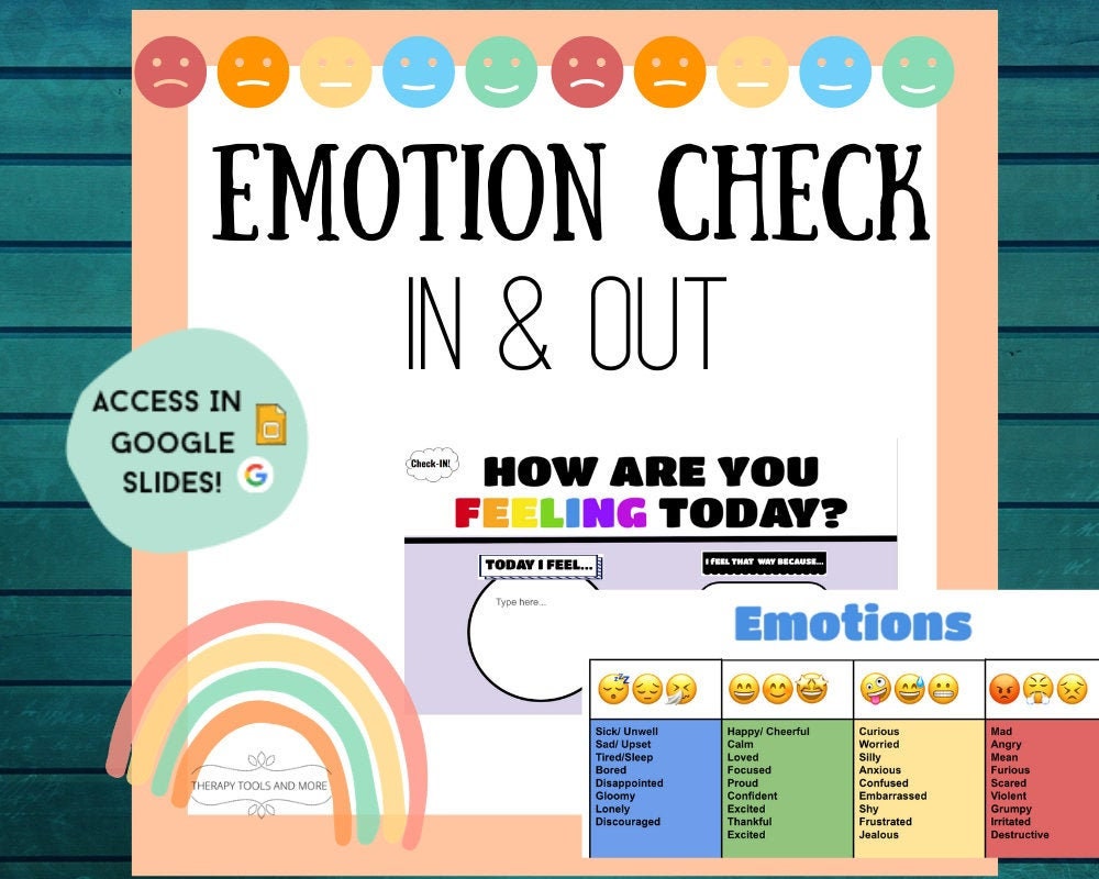 Daily Emotion Check in With Students, Google Slides Template, School ...