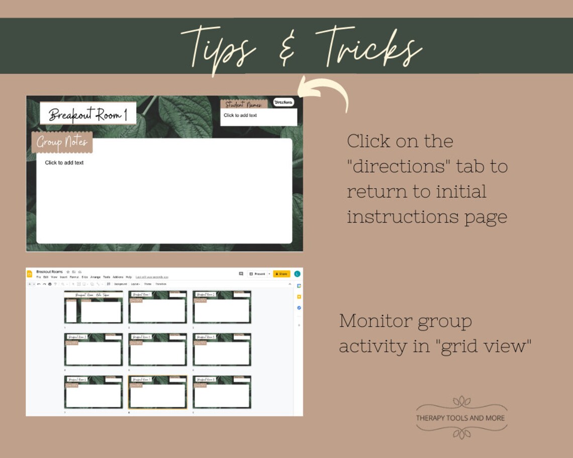 Breakout Room Template | Virtual Classroom | Google Slides | Distance ...