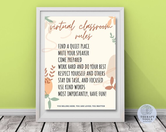 Virtual Classroom Rules Digital Download Online Learning | Etsy