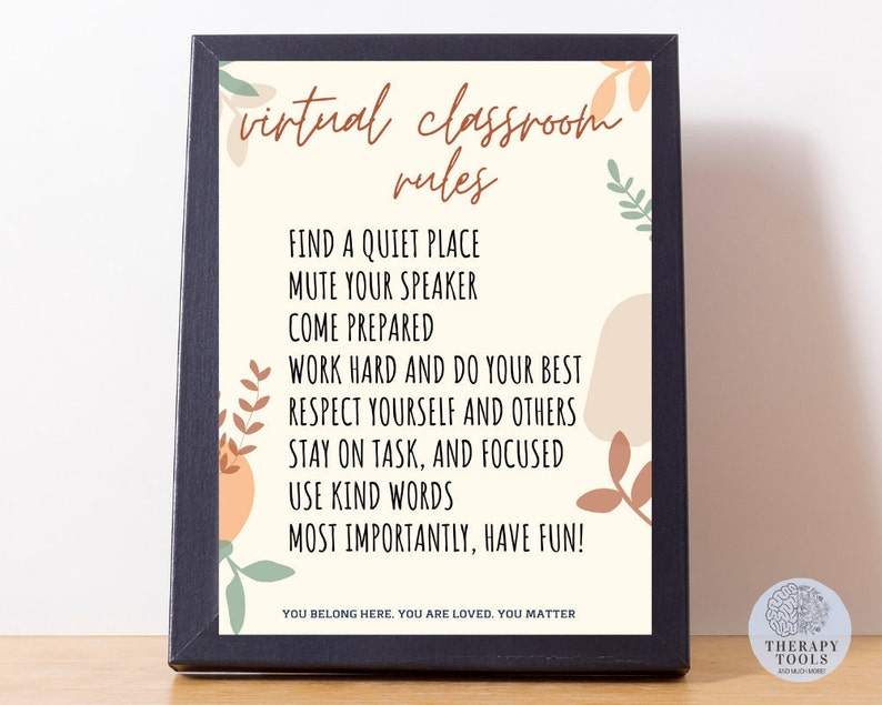 Virtual Classroom Rules - Digital Download - Online Learning Rules ...