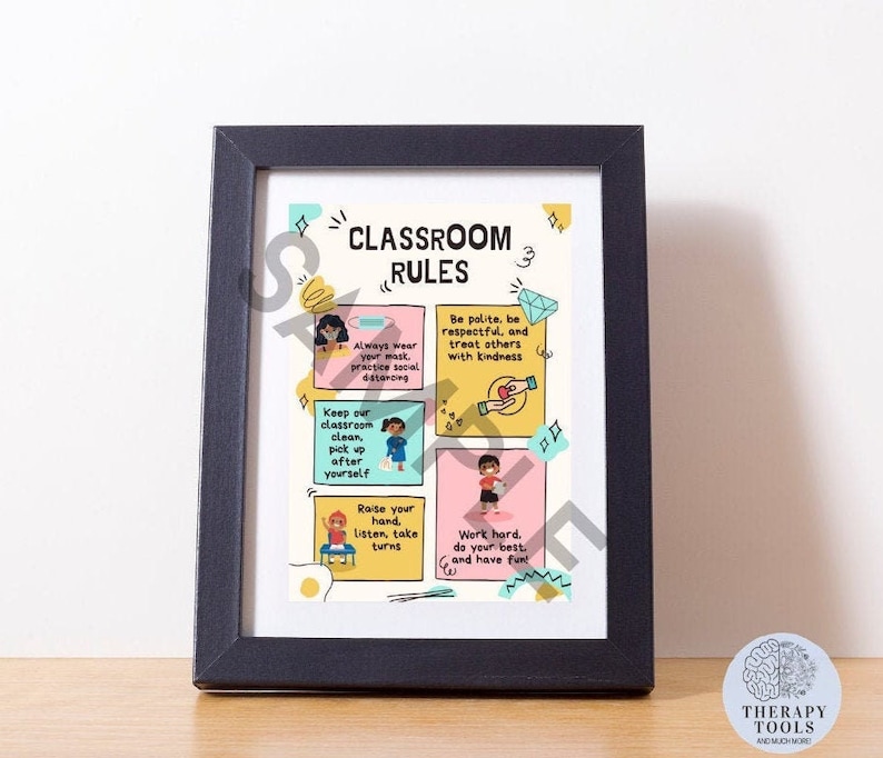 Printable Classroom Rules Poster | Instant Digital Download | School ...