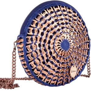 Round Bag Made of Upcycled Pull Tabs Eco-friendly Handbag With Unique ...