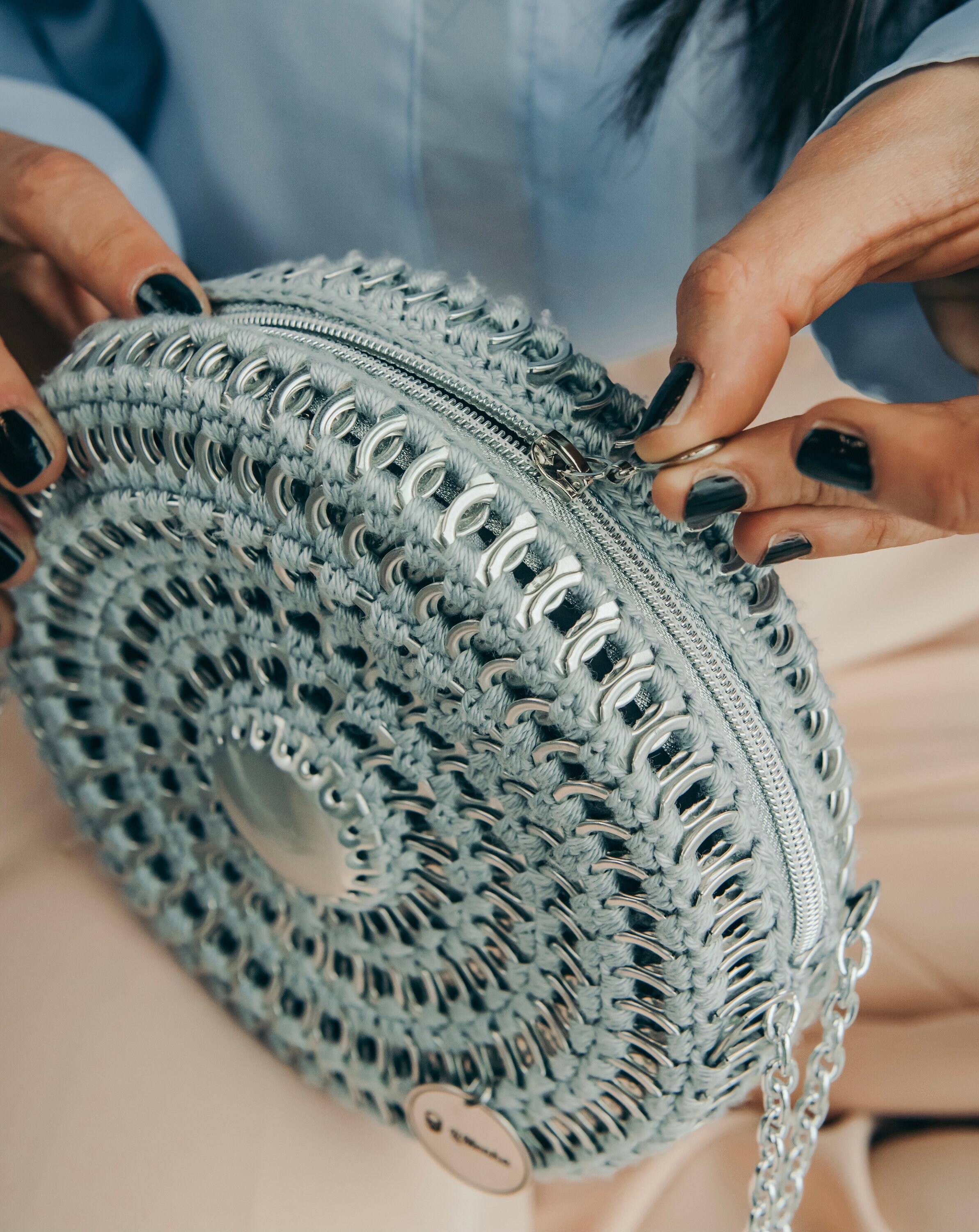 Soda Can Pop Top Bag Pop Tab Handmade Crochet Clutch Metal Retro Purse ...