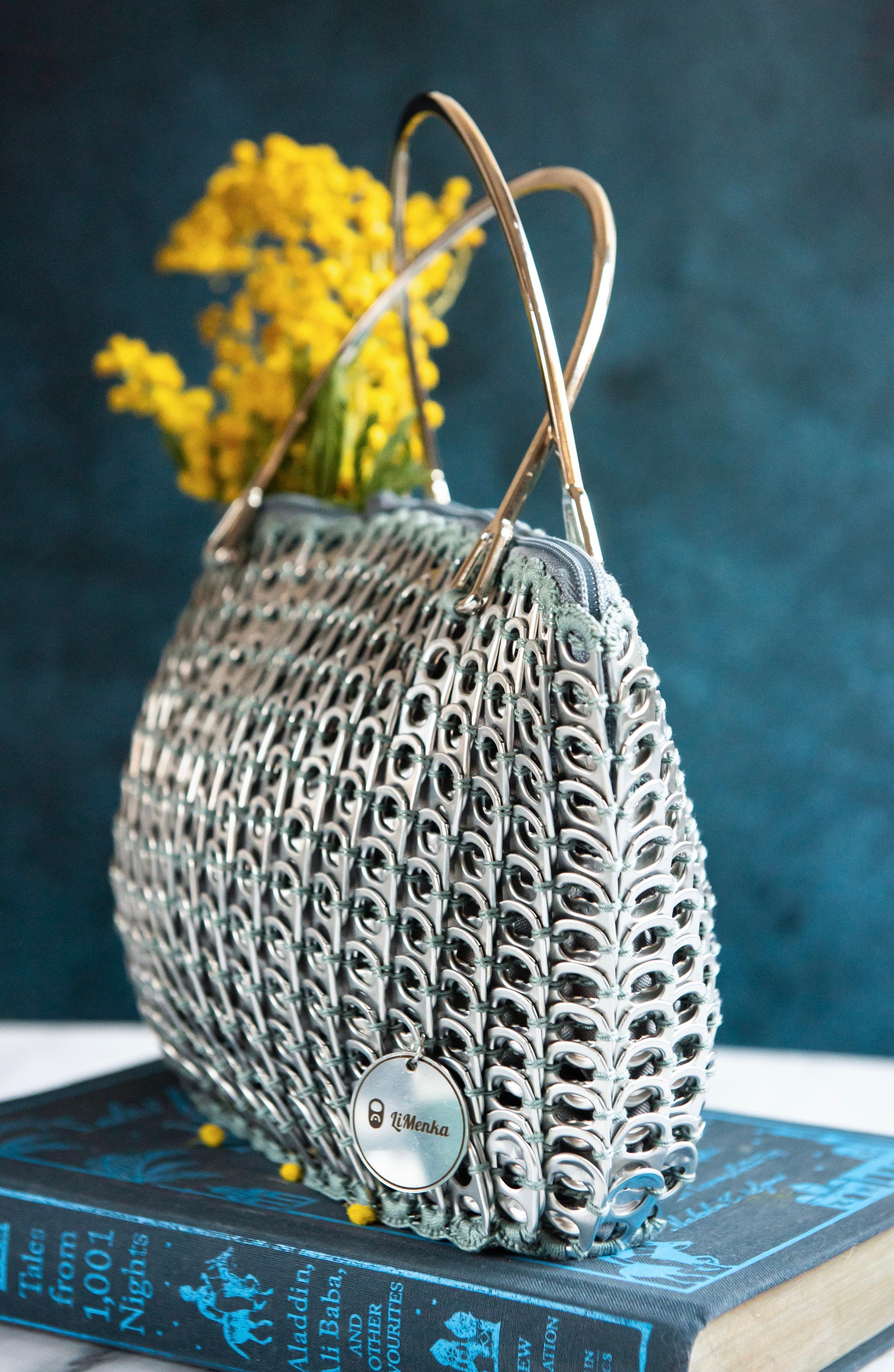 Soda Can Pop Top Bag Pop Tab Handmade Crochet Clutch Metal Retro Purse ...