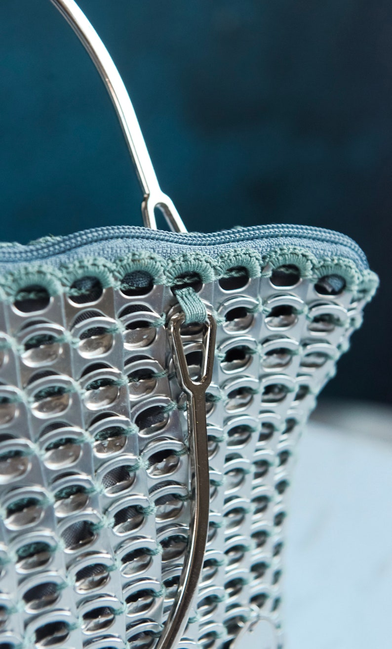 Soda Can Pop Top Bag Pop Tab Handmade Crochet Clutch Metal Retro Purse ...