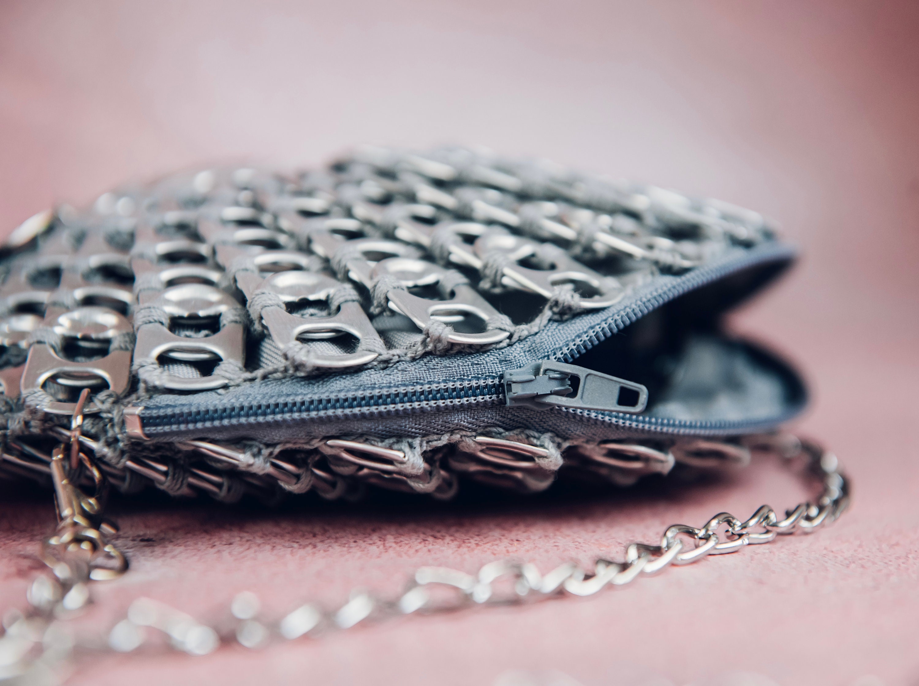 Pull Tabs Purse Circle Womens Bag Micro Bag Cross Body Bag Small Silver ...