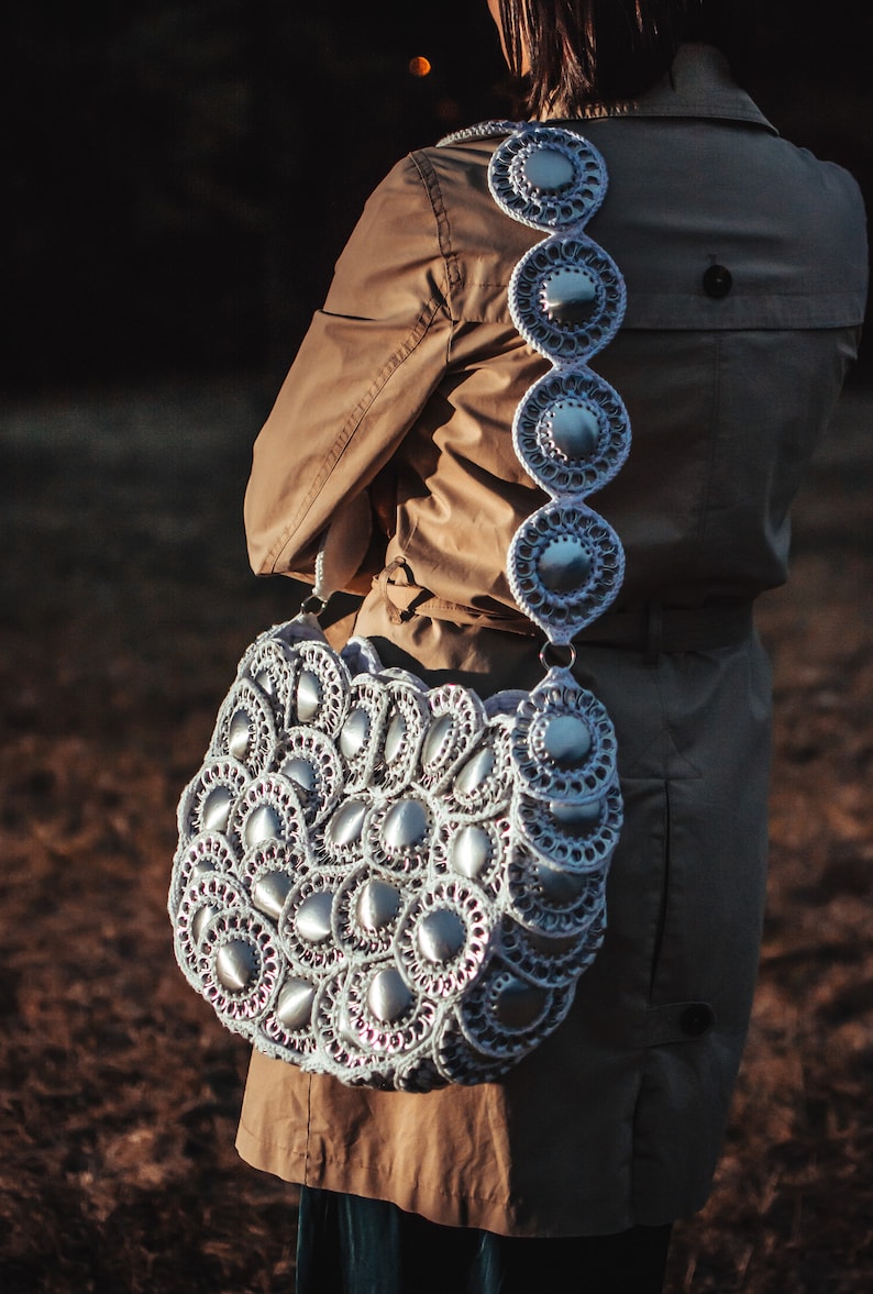 Soda Can Pop Top Bag Pop Tab Handmade Crochet Clutch Metal Retro Purse ...