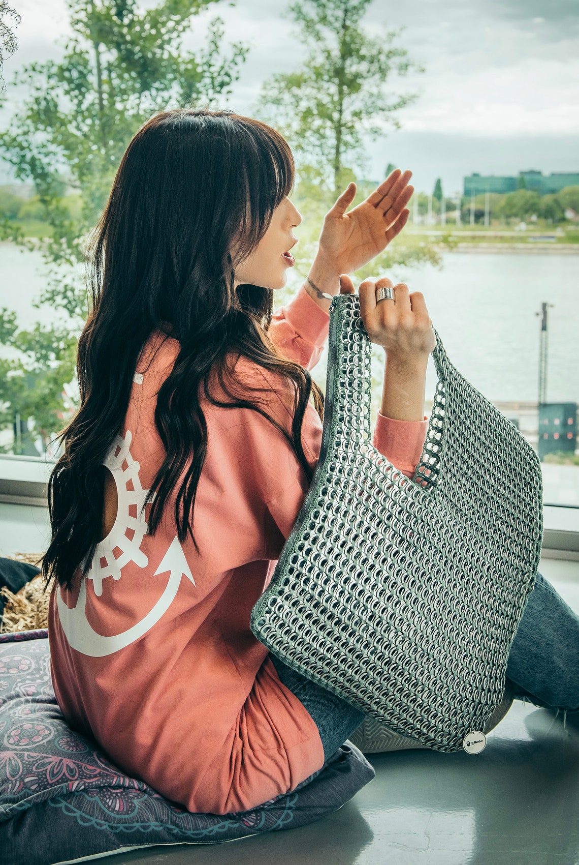 Soda Pop Tab Bag Silver Square Pull Tab Bag Upcycled Purse Recycled Big ...