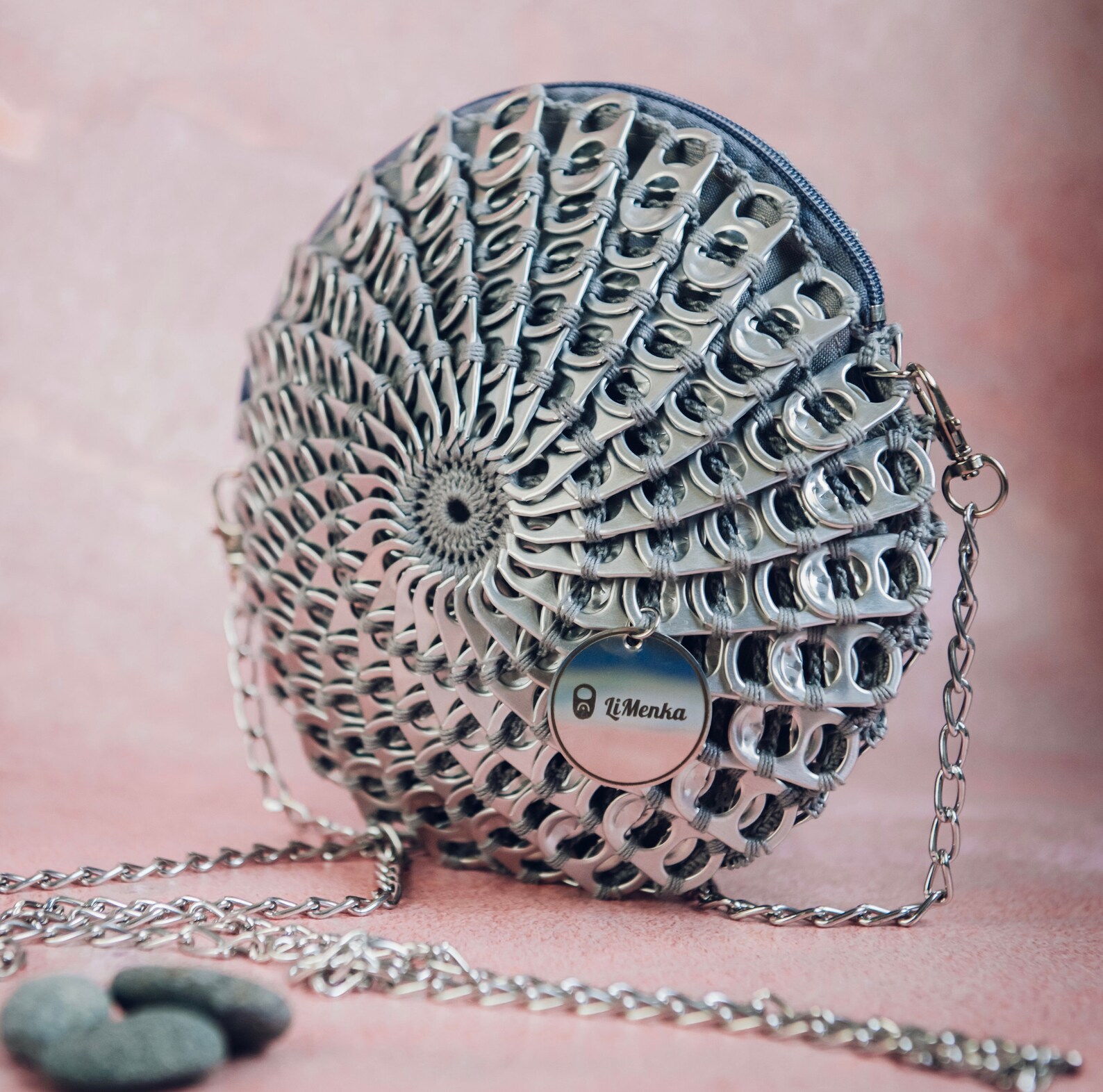 Pull Tabs Purse Circle Womens Bag Micro Bag Cross Body Bag Small Silver ...