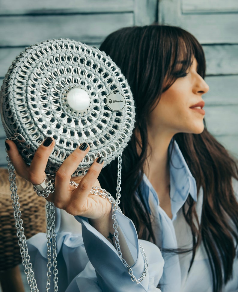 Soda Can Pop Top Bag Pop Tab Handmade Crochet Clutch Metal Retro Purse ...