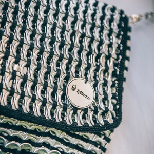 Soda Pull Tab Bag Elegant Pop Tops Purse Upcycled Bag Silver Flap Soda ...