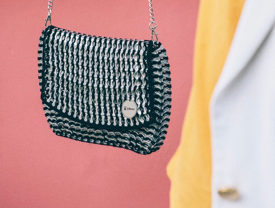 Soda Pull Tab Bag Elegant Pop Tops Purse Upcycled Bag Silver - Etsy