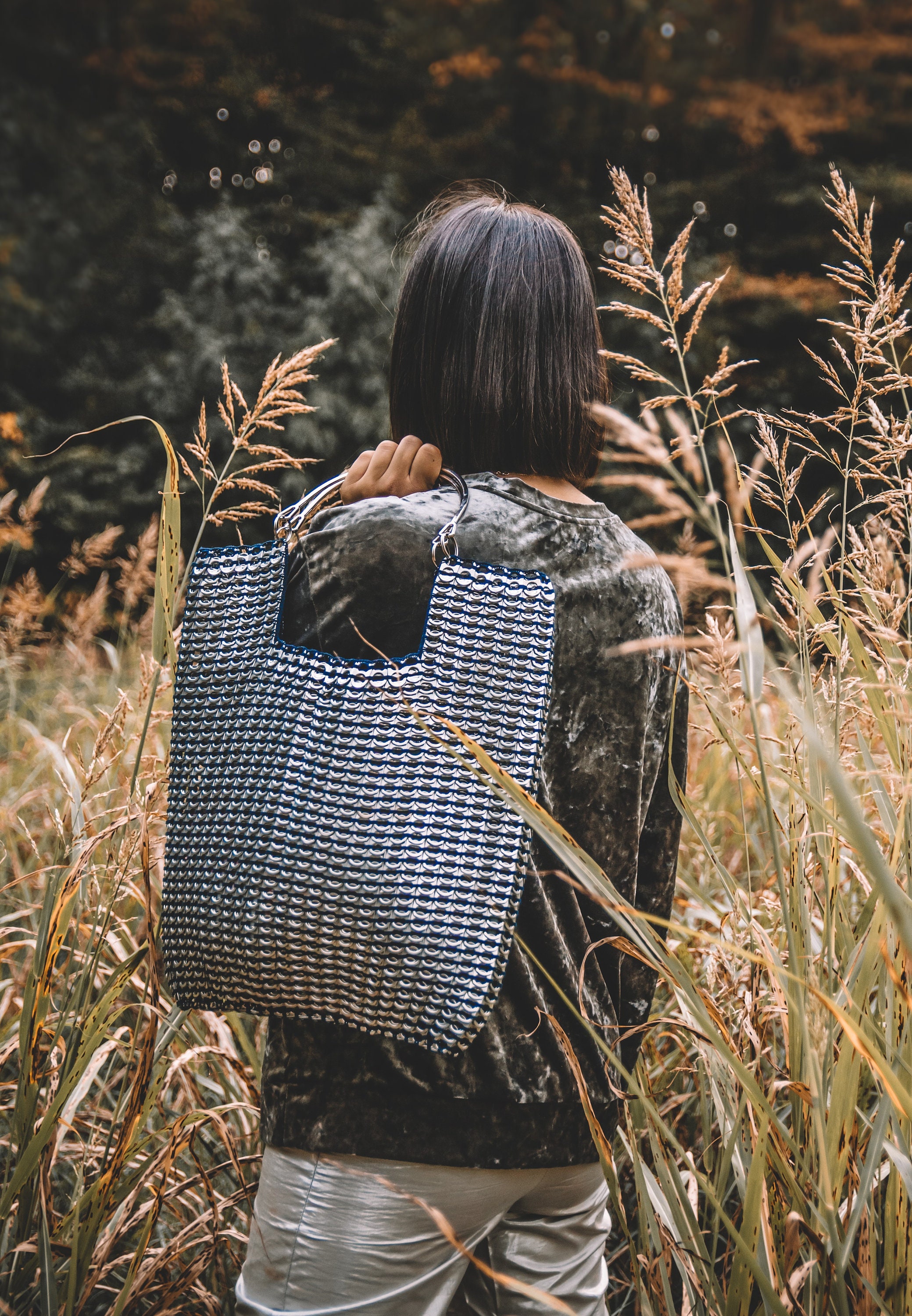 Soda Can Pop Top Bag Pop Tab Handmade Crochet Clutch Metal Retro Purse ...