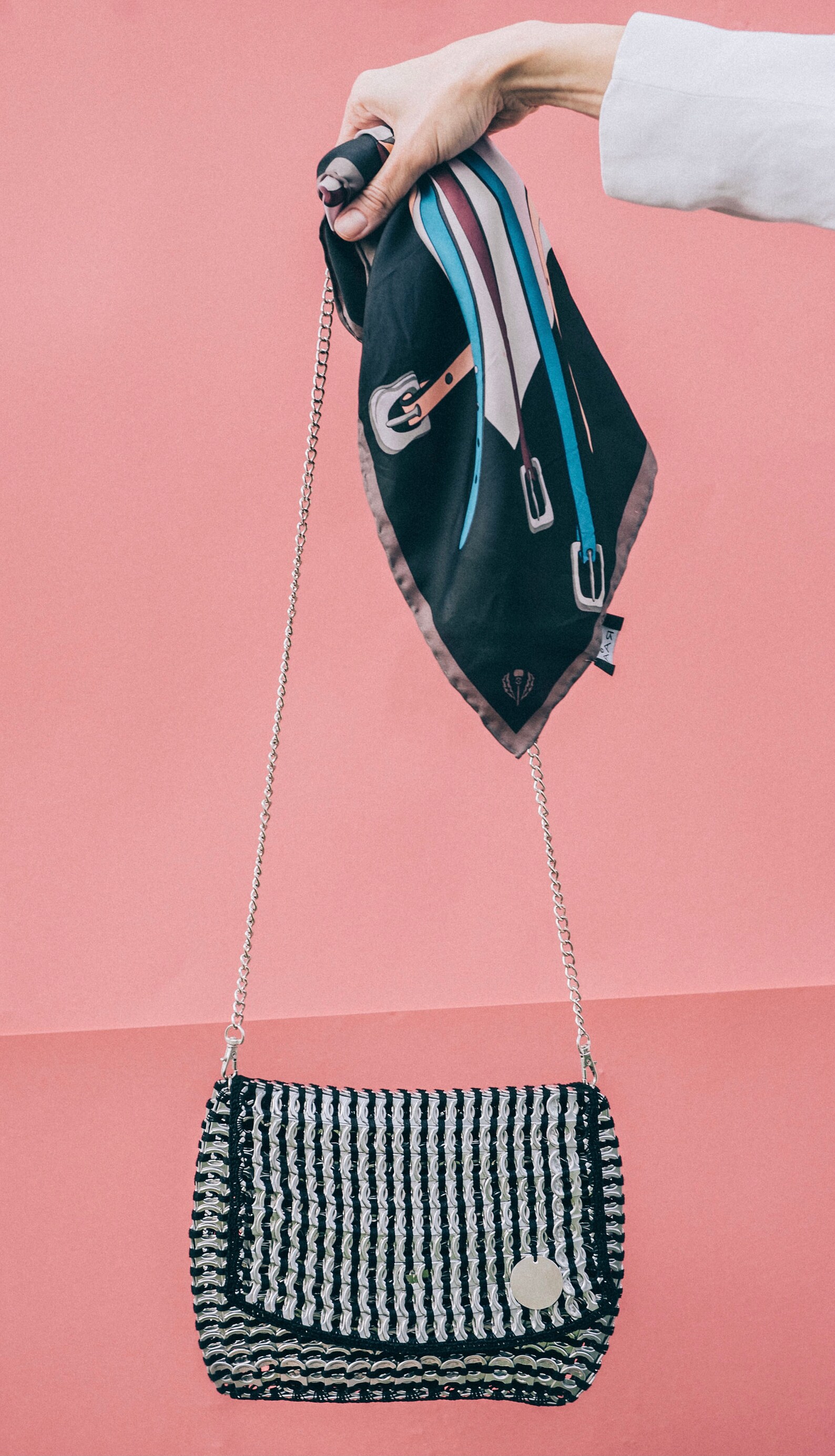 Soda Pull Tab Bag Elegant Pop Tops Purse Upcycled Bag Silver Flap Soda ...