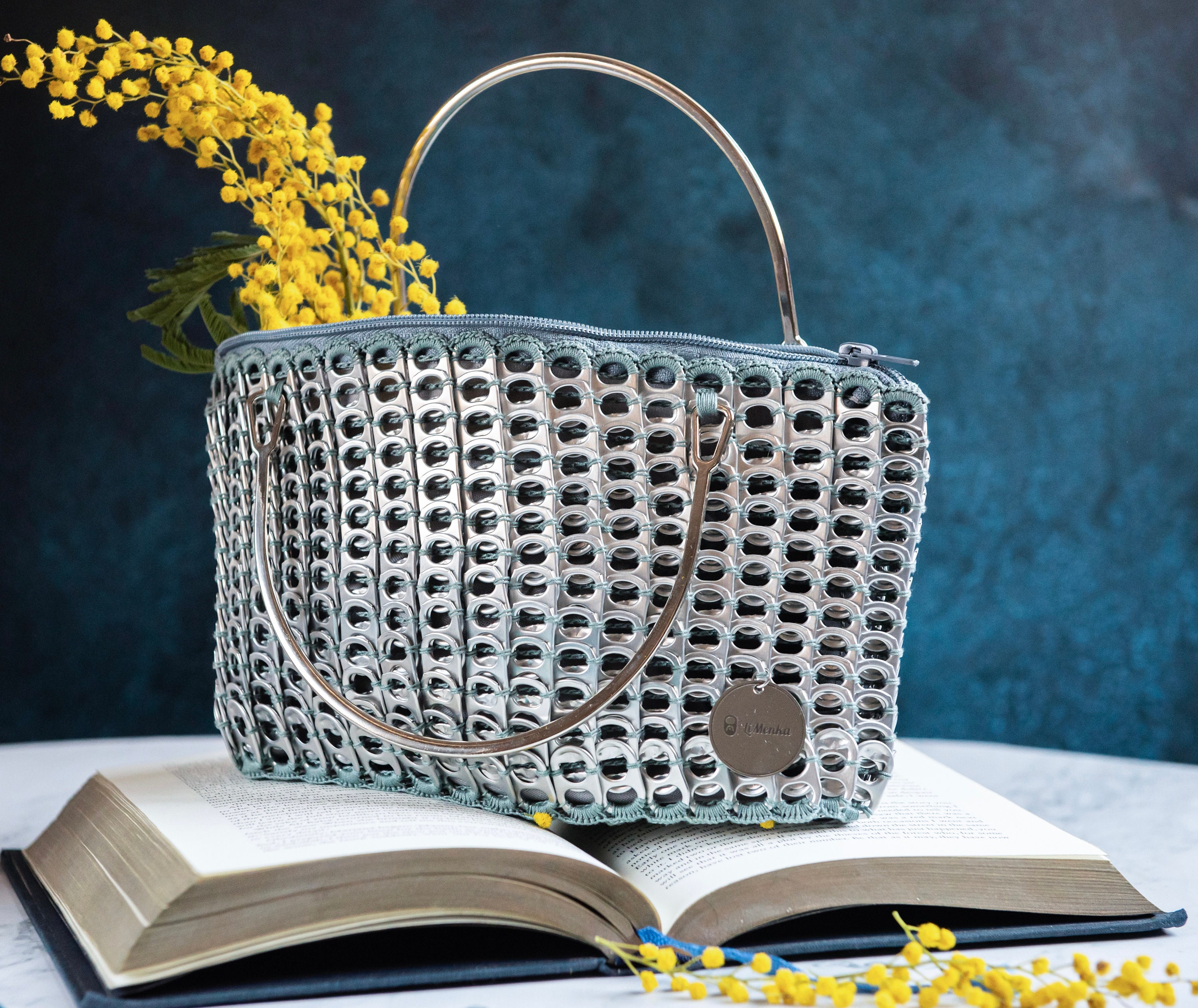 Soda Can Pop Top Bag Pop Tab Handmade Crochet Clutch Metal Retro Purse ...