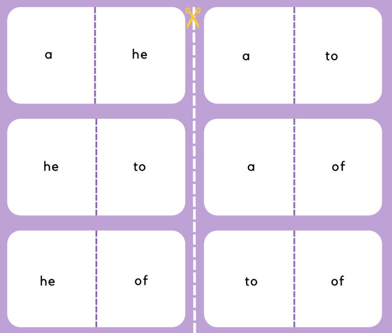 Sight Words Dominoes Set 1 - Etsy