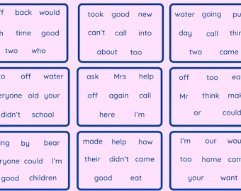 Spot It/dobble - Sight Words Game- Level 1 - Etsy