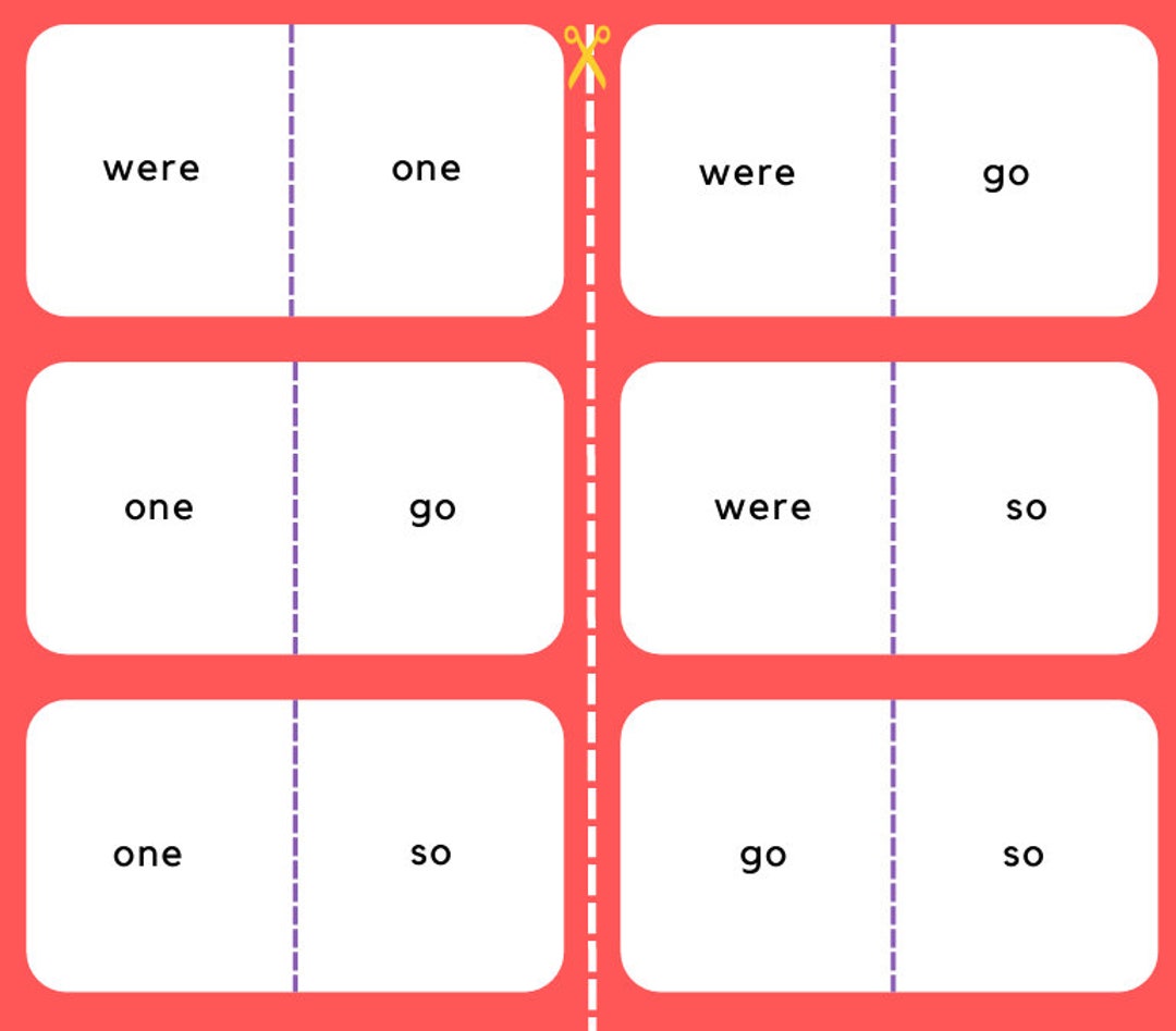 Sight Words Dominoes Set 4 - Etsy