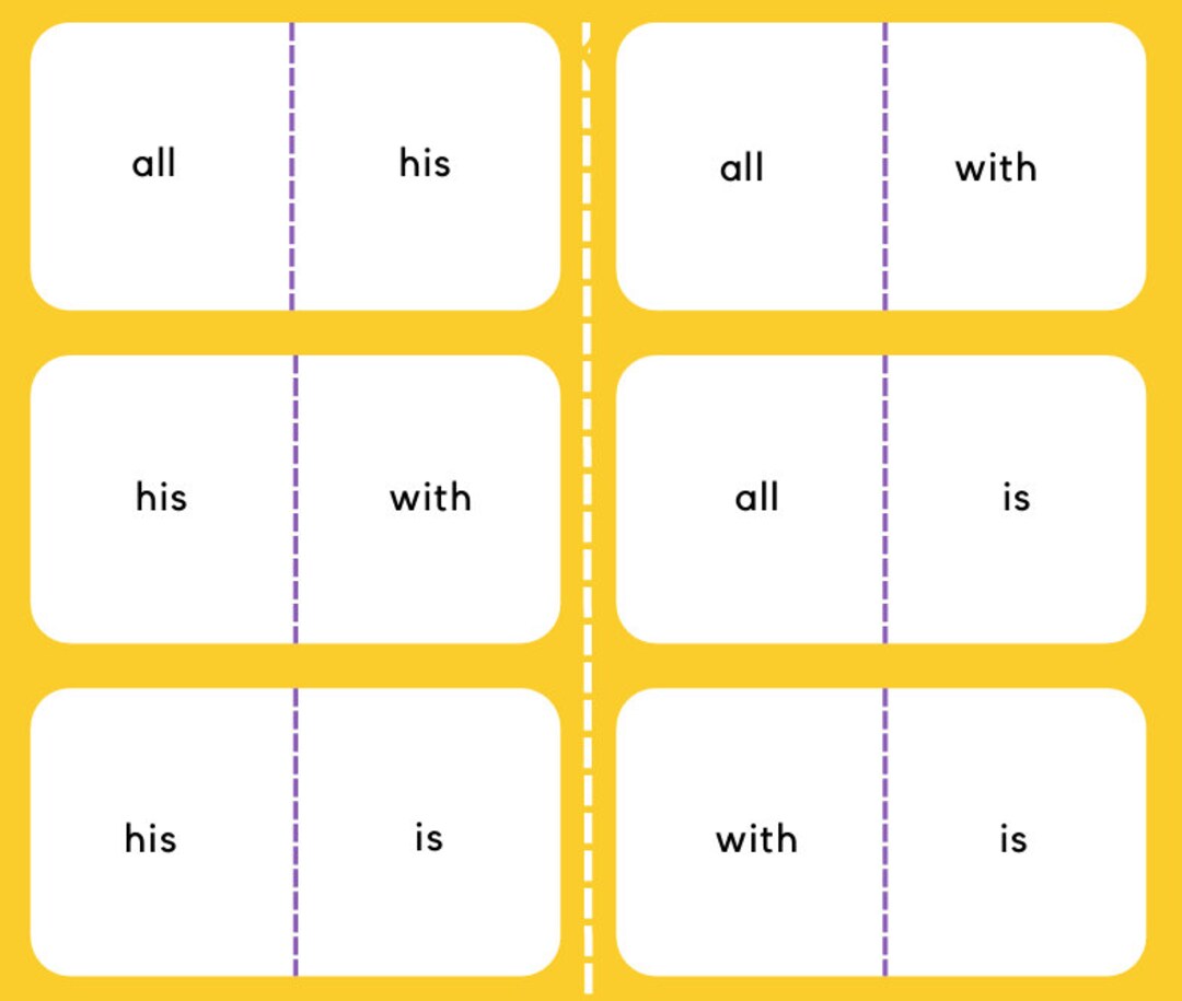Sight Words Dominoes - Set 2 - Etsy