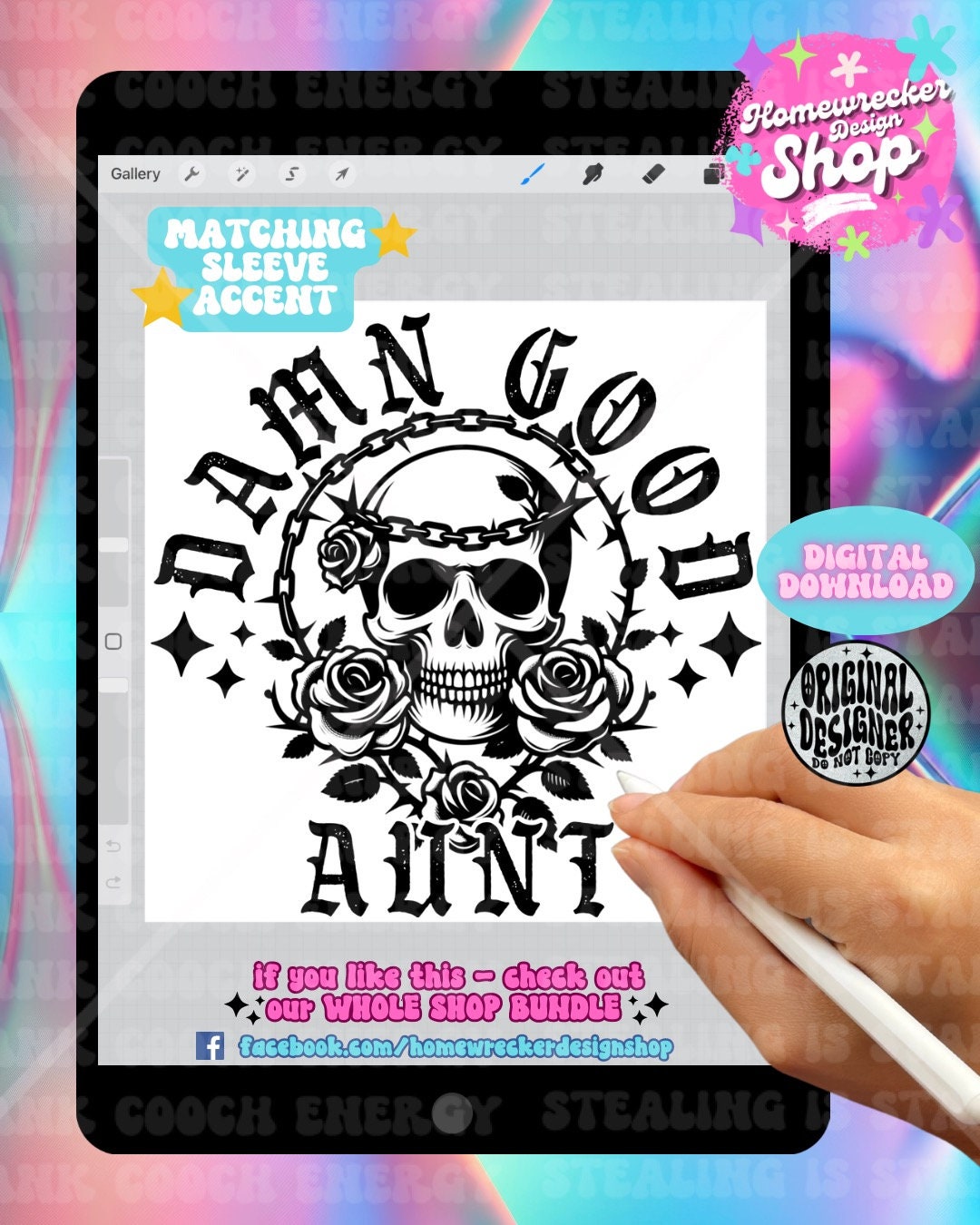 Damn Good Aunt PNG With Sleeve Accent - Etsy