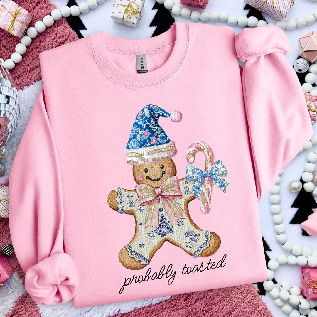 Probably Toasted, Preppy Watercolor Gingerbread Man | Christmas Holiday ...